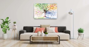Malvis ® Obraz malovaný strom ročních období Velikost (šířka x výška): pětidílný obdélník - 100x45 cm