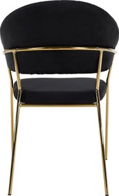 Designové jídelní křeslo, černá Velvet látka/gold chrom zlatý, DASMIN TYP 1