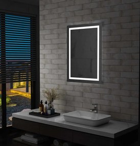 vidaXL Koupelnové zrcadlo s LED světly a dotykovým senzorem 60 x 80 cm [144730]