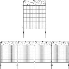 Plotové mřížové oplocení, vintage design, odolné proti povětrnostním vlivům, 3,52 x 1,1 m, černá barva