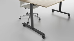 Mobilní stůl MATCH, 180x80 cm, černá podnož, buk