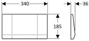 Geberit Highline Ovládací tlačítko start/stop kartáčovaná nerezová ocel 115.151.00.1