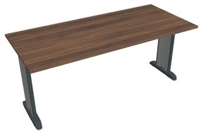 Stůl jednací rovný 180 cm - Hobis Flex FJ 1800 Dekor stolové desky: ořech, Barva nohou: černá