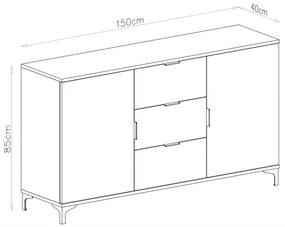 Komoda se zásuvkami a dvířky LORA béžová