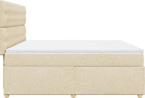 Box spring postel s matrací krémová 200x200 cm textil 3291399