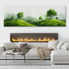 Obraz na plátně - Když vítr šeptá v kopcích FeelHappy.cz Velikost obrazu: 120 x 40 cm