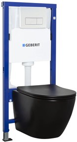 Aplomo Geberit Duofix Basic Delos Black/WH Delta WC závěsný komplet