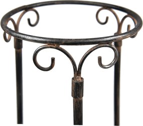 Černý antik kovový stojan na 2květináče - 35*33*79 cm