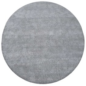 Moderní kulatý koberec v sivej barvě