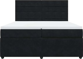 Box spring postel s matrací černá 200x200 cm samet 3292432