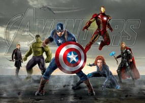 Dětská vliesová fototapeta na zed' Marvel Avengers Připraveni k Boji, Disney | 360 x 270 cm | DFTDNXXL 5048