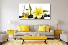 Obraz lilie a wellness zátiší - 100x50 cm