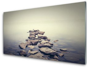 akrylový obraz Kameny Voda Krajina 125x50 cm