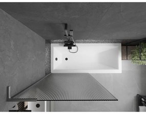 Mexen Next L, 1-křídlová vanová zástěna 90 x 150 cm, 6mm sklo s žebrovým vzorem, grafitový profil, 895-090-000-03-09-66