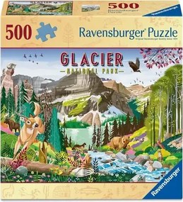 RAVENSBURGER Puzzle National Park: Glacier / 500 dílků / 49 × 36 cm