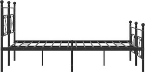 vidaXL Kovový rám postele s hlavovým a nožním čelem 200 x 200 cm [374364] Barva: Černá