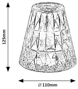 Rabalux 76004 stolní LED lampa Siggy, průhledná