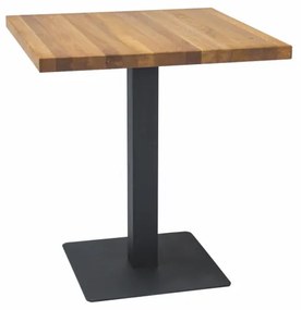 SIGNAL Jídelní stůl - PURO, 70x70, dýha dub/matná černá