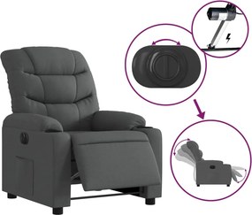 Elektrické polohovací křeslo tmavě šedé textil 3206628