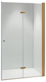 BPS-koupelny Zalamovací otočné sprchové dveře HYD-JSD01 120 zlatá/transparent pro instalaci do niky