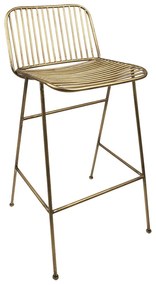 Bronzová antik kovová barová židle Vineo - 46*45*91 cm