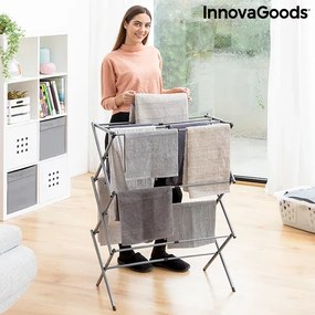 Skládací kovový sušák na prádlo se třemi výškami Cloxy - 11 tyčí - InnovaGoods