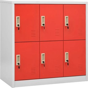 Uzamykatelné skříně 2 ks světle šedé a červené 90x45x92,5 cm 3095233