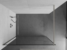 Mexen Kioto, sprchová zástěna Walk-In 60 x 200 cm, 8mm čiré sklo černý vzor, ​​broušená ocel profil, 800-060-101-97-70
