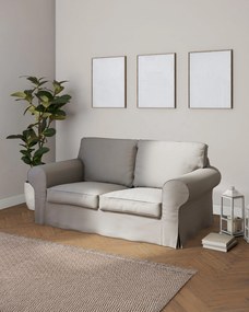Potah na pohovku IKEA Ektorp 2-místná, nerozkládací barva šedá látka pletený vzor