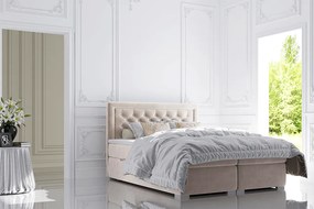 Postel boxspring, krémová, 160x200, DORMAN