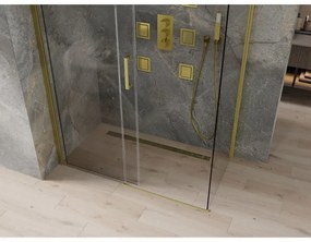 Mexen Omega sprchový kout 140x70cm, 8mm sklo, zlatý profil-čiré sklo, 825-140-070-50-00