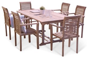 Nábytek Texim Faisal I. hranatý zahradní nábytek teak set 1+6