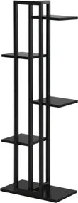 Outsunny 5-patrový stojan na květiny do interiéru a exteriéru z MDF a oceli, 40x22x113 cm, černý