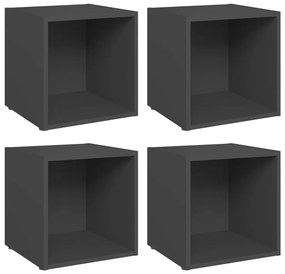 vidaXL TV stolky 4 ks šedé 37 x 35 x 37 cm dřevotříska