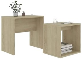 Konferenční stolek, sada 2 kusů, dřevo, dub sonoma, NoBi HUMBLE
