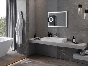Mexen Onyx podsvícené koupelnové zrcadlo s kosmetickým zrcátkem 80 x 60 cm, LED 6000K, proti mlžení - 9813-080-060-611-00