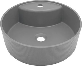 Laveo Cliff, granitové umyvadlo na desku 430x430x142 mm, šedá, LAV-VGC1510T