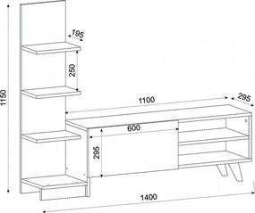 Casarredo - Komfort nábytek Televizní stolek s regálem HINIS bílá
