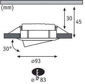 Paulmann 93682 LED Nova Plus Coin, bílá zápustná bodovka 3x6.8W 2700K stmívatelná, průměr 9,3 cm, IP65