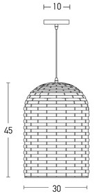 Zambelis 20152 závěsné svítidlo přírodní bambus, 1xE27, 45cm