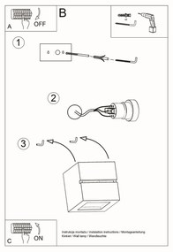 Nástěnné svítidlo Leo Line, 1x bílé keramické stínítko