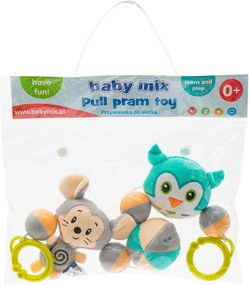 Dětské plyšové chrastítko do kočárku Baby Mix myš a sova