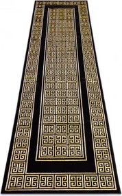 Dywany Łuszczów, Běhoun Gloss 6776 86 greek black/gold, 60x300, žlutá, kancelář