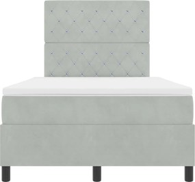 Postel s boxspringem s matrací Světle šedá 120 x 200 cm samet 3339758