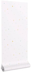 OnaDnes -20% Bílá tapeta na zeď s pestrobarevným vzorem Kave Home Miris II. 10 x 0,5 m