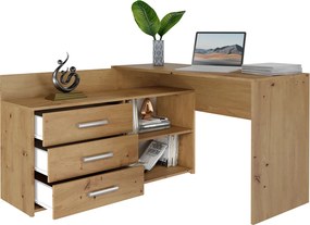 FALCO Psací stůl s komodou Dado dub artisan