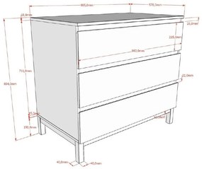Bílá dětská komoda 99x89x57 cm Eva – Vipack