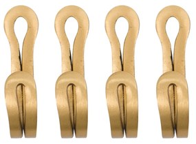 House Doctor Kovové háčky Brass Finish - set 4 ks, zlatá barva, kov