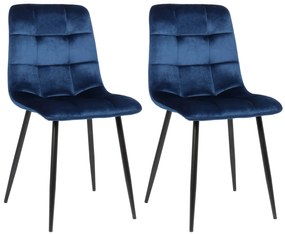 Jídelní židle Dornoch - 2 ks - samet | modré