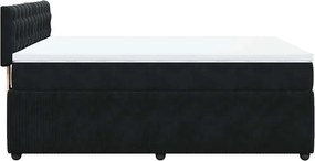 Box spring postel s matrací černá 160x200 cm samet 3290090